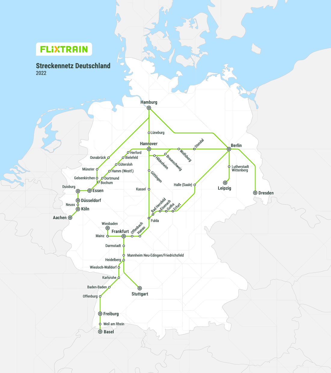 Alle Zugverbindungen auf einen Blick → FlixTrain