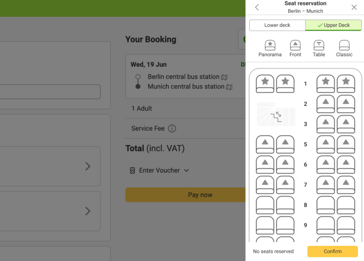 Kaikki tiedot istumapaikkavarauksista | FlixBus